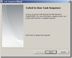 SCCM 2012 - Odd problem in MDT Task Sequence - Endpoint Code